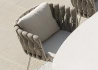 China Courtyard Rope Furniture Modern Design Outdoor Dining Set with Garden Table and Chairs for sale