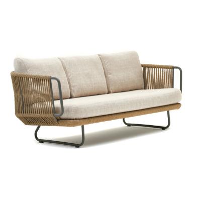 China Custom Garden Outdoor Patio Furniture Rattan Rope Sofa with Quick Dry Foam in Garden for sale