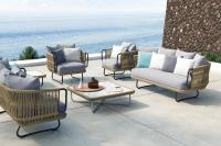 China Custom Garden Outdoor Patio Furniture Rattan Rope Sofa with Quick Dry Foam in Garden for sale