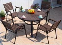 China Outdoor Dining Chair Garden Aluminum Table and Plastic Wood Chairs for Patio Furniture for sale