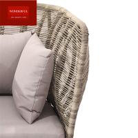 China Villa Outdoor Sofa Durable Single Seater Rattan Garden Furniture with Power Coated Frame for sale