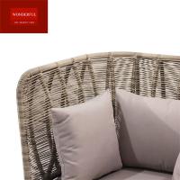 China Villa Outdoor Sofa Durable Single Seater Rattan Garden Furniture with Power Coated Frame for sale