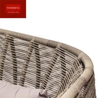 China Villa Outdoor Sofa Durable Single Seater Rattan Garden Furniture with Power Coated Frame for sale