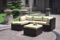 China Comfortable Seating Plastic Rattan L Shape Sofa Set for Outdoor Garden Furniture for sale