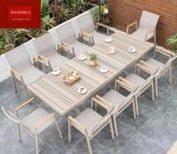 China Outdoor Leisure Furniture For Garden Custom Metal Rattan Dining Chair And Table Set for sale