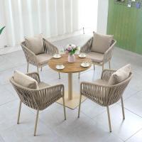 China 57*58*77cm Modern Garden Outdoor Dining Chair with Aluminum Frame and Woven Rope for sale
