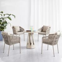 China 57*58*77cm Modern Garden Outdoor Dining Chair with Aluminum Frame and Woven Rope for sale