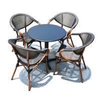 China Excellent Outdoor Powder Coating Rattan Dining Chair for Restaurant Terrace Furniture for sale