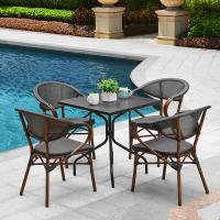 China Excellent Outdoor Powder Coating Rattan Dining Chair for Restaurant Terrace Furniture for sale