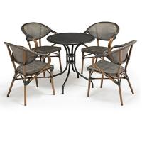 China Excellent Outdoor Powder Coating Rattan Dining Chair for Restaurant Terrace Furniture for sale