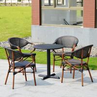 China Excellent Outdoor Powder Coating Rattan Dining Chair for Restaurant Terrace Furniture for sale