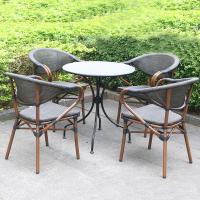 China Excellent Outdoor Powder Coating Rattan Dining Chair for Restaurant Terrace Furniture for sale