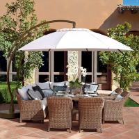 China Garden Patio Furniture Outdoor Rattan Dining Table and Chairs with Aluminium Tube for sale