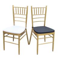 China Wedding Events Gold Metal Stacking Resin Chairs for Bride and Groom at Mail Packing N for sale
