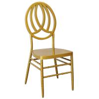 China Wedding Events Gold Metal Stacking Resin Chairs for Bride and Groom at Mail Packing N for sale