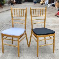 China Wedding Events Gold Metal Stacking Resin Chairs for Bride and Groom at Mail Packing N for sale