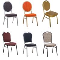China 45*52*92cm Luxury Restaurant Hotel Metal Chair for Hall Wedding Modern Navy Oval Back for sale