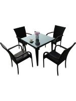 China Hotel Courtyard Villa Outdoor Rattan Table and Chair with Sun Protection Feature for sale