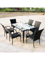 China Hotel Courtyard Villa Outdoor Rattan Table and Chair with Sun Protection Feature for sale