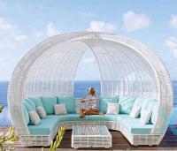 China Hotel Swimming Pool Chaise Lounge Wicker Day Bed with 1.2-1.5mm Aluminum Thickness for sale