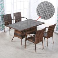 China Garden Chair Set 7-Piece Wicker Patio Dining Furniture with Rectangular and Round Table for sale