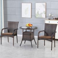 China Garden Chair Set 7-Piece Wicker Patio Dining Furniture with Rectangular and Round Table for sale