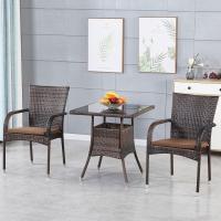 China Garden Chair Set 7-Piece Wicker Patio Dining Furniture with Rectangular and Round Table for sale