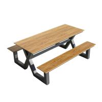 China Extendable Garden Table Set for Outdoor Dining Aluminum and Plastic Wood Furniture for sale