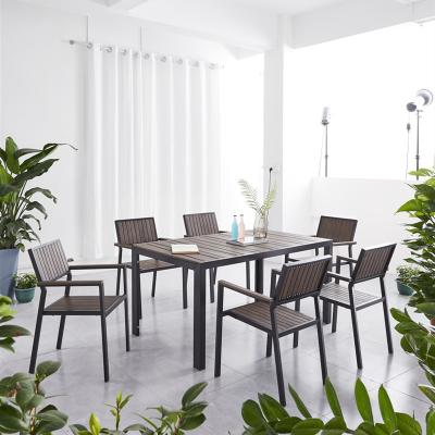 China Mail Packing Outdoor Furniture Aluminum Frame Dining Table and Chairs with General for sale