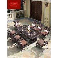 China Modern Bench Metal Outdoor Dining Set for Aluminum Patio Furniture and NO Folded Design for sale