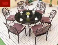 China Modern Bench Metal Outdoor Dining Set for Aluminum Patio Furniture and NO Folded Design for sale