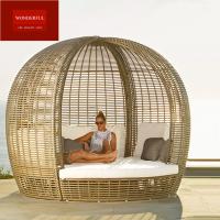 China Modern All Weather Outdoor Rattan Sun Lounger for Patio and Swimming Pool Furniture for sale