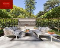 China Power Coated Frame Finish Outdoor Hotel Luxury Leisure Rope Sofa Set Italian Design for sale