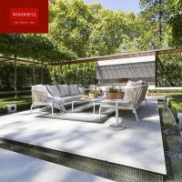 China Power Coated Frame Finish Outdoor Hotel Luxury Leisure Rope Sofa Set Italian Design for sale