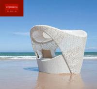 China Outdoor Beach Lounge PE Rattan Sun Bed with Water Proof Cushion and Aluminum Frame for sale