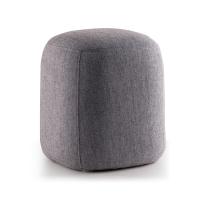 China Popular Grey Modern Puff Ottoman with Cashmere Fabric and Solid Wood Inner Frame for sale