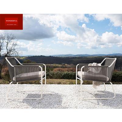 China Power Coated Metal Frame Modern European CUSTOMIZED Outdoor Furniture with Rope Weave for sale