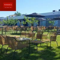 China Power Coated Metal Frame Modern European CUSTOMIZED Outdoor Furniture with Rope Weave for sale