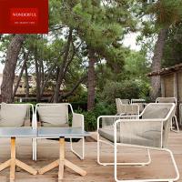 China Power Coated Metal Frame Modern European CUSTOMIZED Outdoor Furniture with Rope Weave for sale