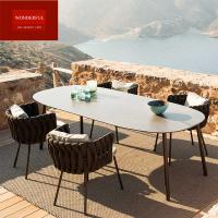China Modern White Aluminum Tempered Glass Dining Table for Outdoor Restaurant Furniture for sale