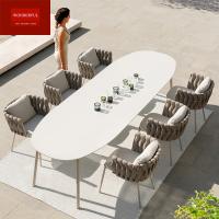 China Modern White Aluminum Tempered Glass Dining Table for Outdoor Restaurant Furniture for sale
