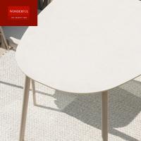 China Modern White Aluminum Tempered Glass Dining Table for Outdoor Restaurant Furniture for sale