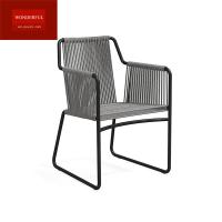 China Quick Dry Foam and Rope Modern Outdoor Aluminum Dining Chairs for Ultimate Relaxation for sale