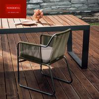 China Quick Dry Foam and Rope Modern Outdoor Aluminum Dining Chairs for Ultimate Relaxation for sale