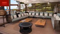 China Power Coated Frame Finish Aluminum Belt 200*70*73 Rope Patio Sofa 3 Seater for Outdoor for sale