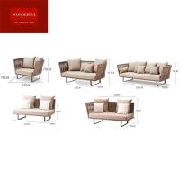 China Outdoor Waterproof Nordic Garden Furniture Relaxing Couch Rope 2 Seat Sofa Optional for sale