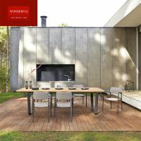 China Modern Outdoor Wooden 8 Seater Dining Table Set with Quick Dry Foam Cushions and More for sale