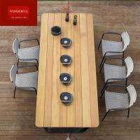China OEM/ODM BAMBOO Outdoor Hotel Restaurant Furniture 8 Seater Square Dining Table Set for sale