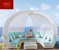 China Leisure Outdoor Rattan Furniture Patio Wicker Park Sun Lounger with Coffee Table for sale