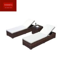 China Aluminum Frame Outdoor Pool Sunbed and Round Coffee Table Set for Patio Relaxation for sale